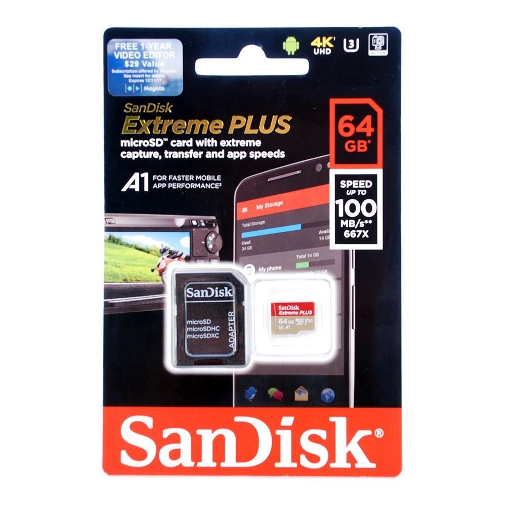 SanDisk Extreme 64GB 100/mbps microSDXC Memory Card - Radio TV Centre